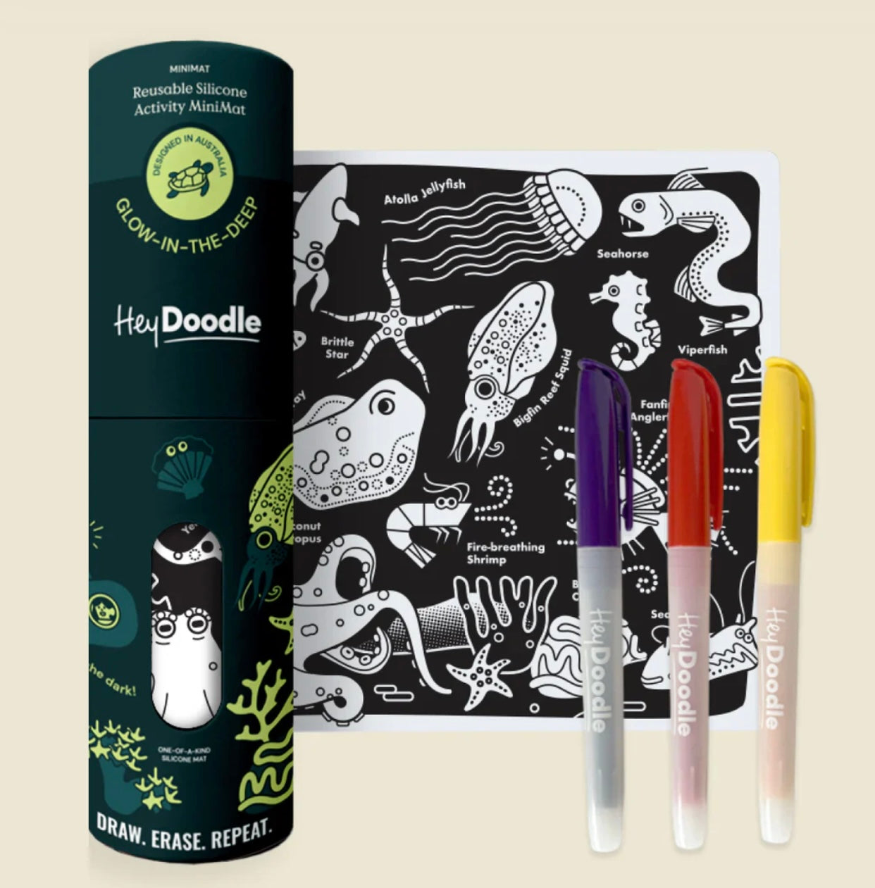 Hey Doodle - Glow-in-the-deep Mini Colouring & Doodle Mat – Little Spruce